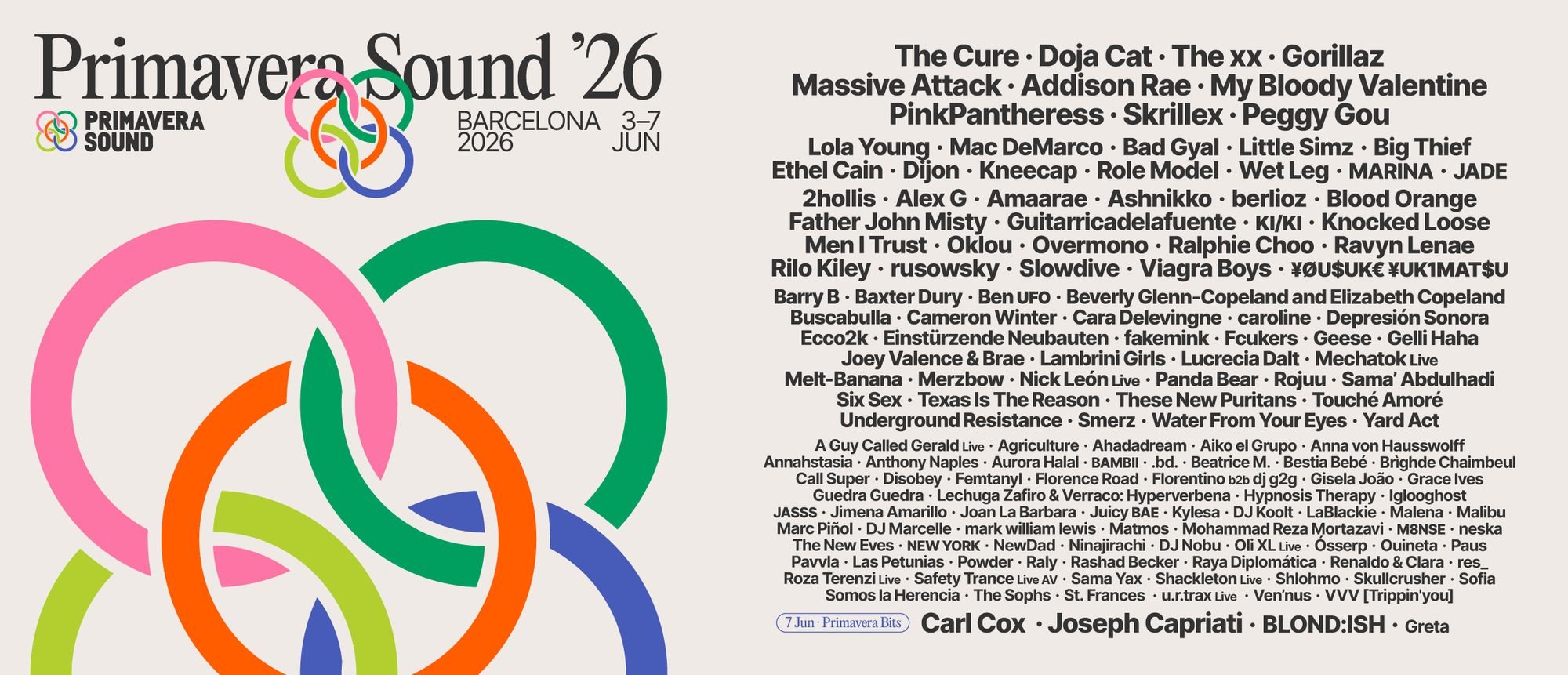 Primavera Sound 2026, l'affiche complète - VisualMusic